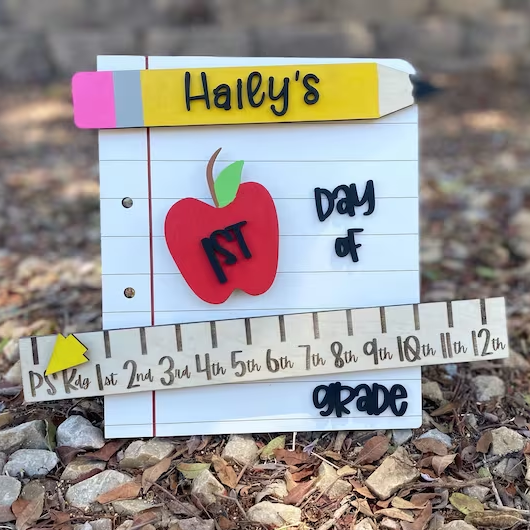 Personalized First/100th/Last Day of School Interchangeable Back to ...